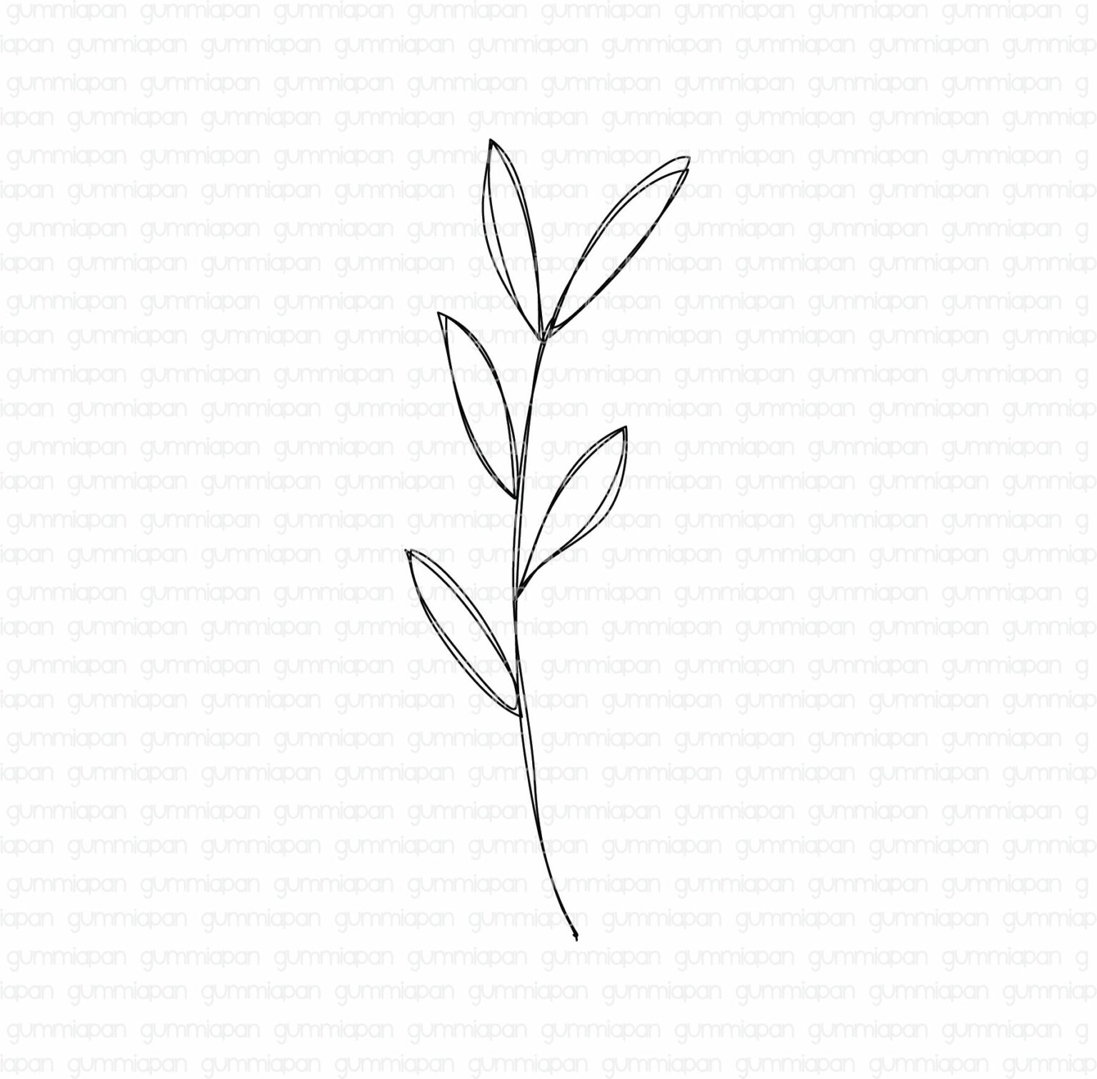 Thin Doodled Sprig – Gummiapan